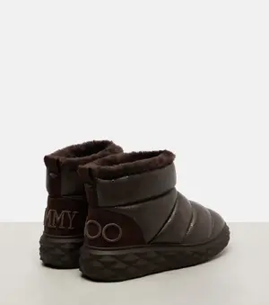 JIMMY CHOO Shearling-lined Leather Snow Boots - Brown