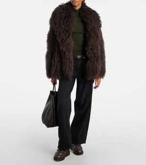 JIMMY CHOO Shearling-lined Leather Snow Boots - Brown