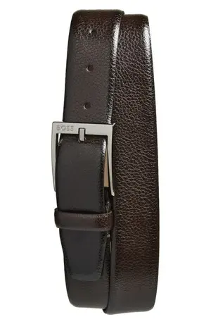 BOSS Elloy Leather Belt - Dark Brown