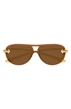 Bottega Veneta 58mm Pilot Sunglasses - Brown