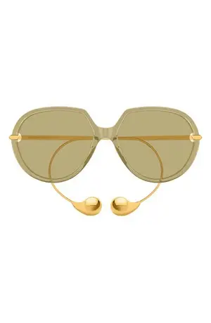 Bottega Veneta 60mm Round Frame Sunglasses - Yellow