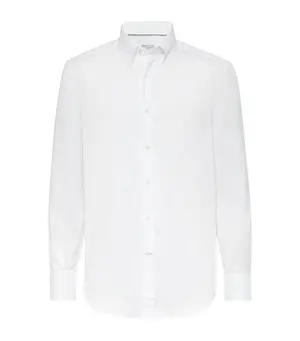 Brunello Cucinelli Cotton Twill Button-down Shirt - White
