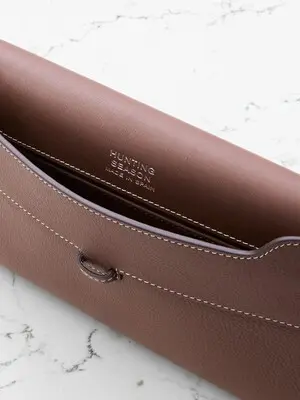HUNTING SEASON Large Leather Clutch - Brown