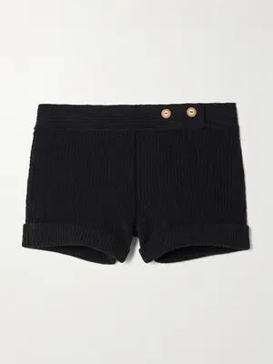 Isabel Marant Diha Button-embellished Wool-blend Shorts