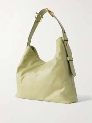 Gucci Beatrix Maxi Leather Tote With Horsebit Detail - Sage Green