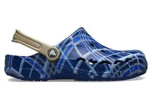 CROCS Baya Clog Holiday Plaid - Blue Jean
