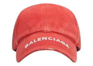 Balenciaga Logo Visor Cap - Bright Red/white