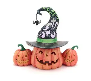 JIM SHORE As Is Heartwood Creek Led Witch Jack-o-lanterns - One-color