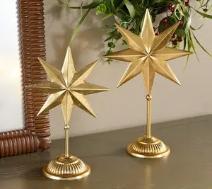 COZY COTTAGE BY LIZ MARIE Set Of 2 Metal Stars - One-color
