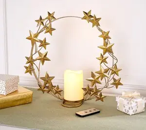 COZY COTTAGE BY LIZ MARIE Star Wreath Candle Holder - One-color