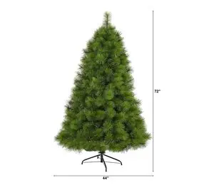 NEARLY NATURAL 6' Green Scotch Pine Artificial Tree W/ Lights