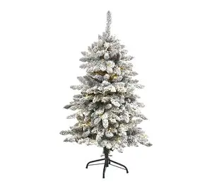 NEARLY NATURAL 4' Flocked Artificial Tree With Pine Cones - One-color