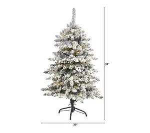 NEARLY NATURAL 4' Flocked Artificial Tree With Pine Cones