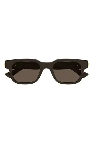 Bottega Veneta 49mm Rectangular Sunglasses - Brown