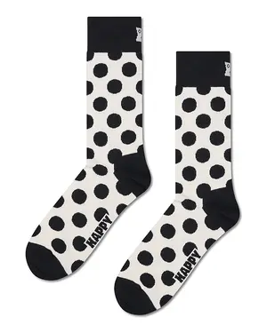 Happy Socks Big Dot Crew Socks - White