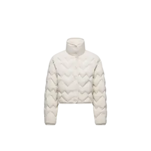 Moncler Senevee Heart-quilted Short Down Jacket - White