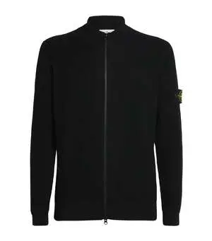 Stone Island Virgin Wool Zip-up Sweater