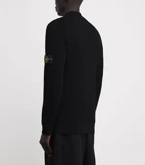 Stone Island Virgin Wool Zip-up Sweater