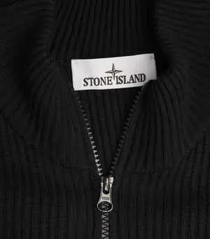 Stone Island Virgin Wool Zip-up Sweater