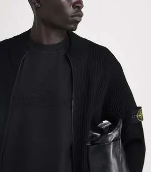 Stone Island Virgin Wool Zip-up Sweater