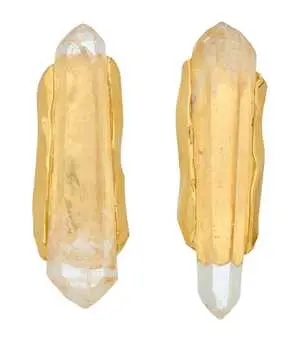 Saint Laurent Crystal Clip-on Earrings - Beige