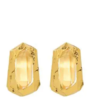 Saint Laurent Crystal Clip-on Earrings - Beige