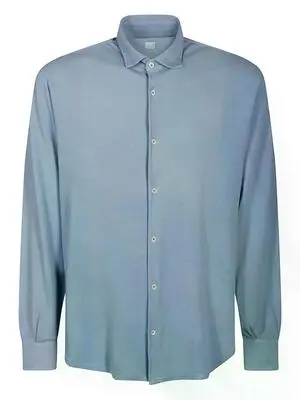 Fedeli Long-sleeve Cotton Shirt - Blue