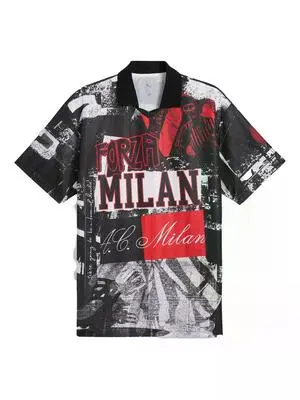 PUMA Ac Milan Retro Graphic Print Short Sleeve Polo Shirt