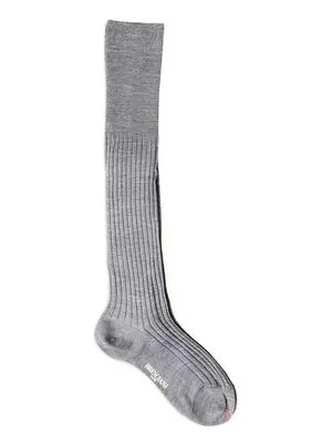 BRESCIANI Ribbed Wool Socks - Grey