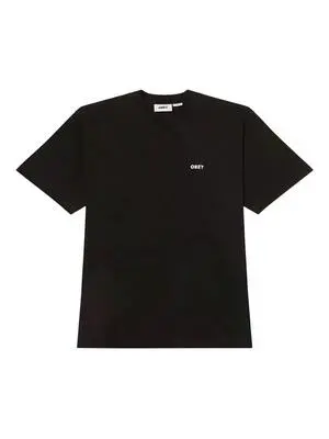 Obey Logo-embroidered Cotton T-shirt - Black