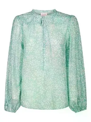 MC2 SAINT BARTH Floral-print Buttoned Blouse - Green