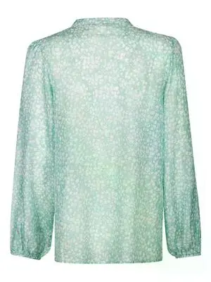 MC2 SAINT BARTH Floral-print Buttoned Blouse - Green