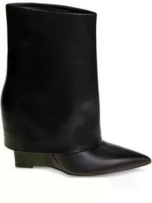 SERGIO LEVANTESI Fold-over Pointed-toe Wedge Boots