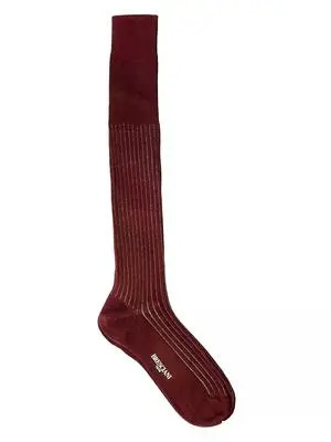 BRESCIANI Ribbed Socks With Metallic Detailing - Red