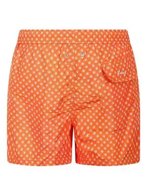 Kiton Geometric-print Swim Shorts