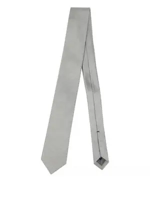 ERRICO FORMICOLA Herringbone Silk Neck Tie - Grey
