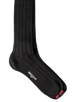 BRESCIANI Ribbed Cotton Socks - Black