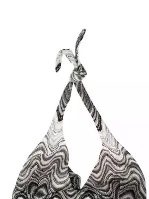MC2 SAINT BARTH Wave-pattern Halter Swimsuit