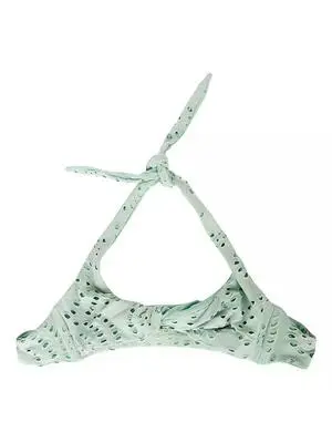 MC2 SAINT BARTH Leda Eyelet Triangle Bikini Top - Green