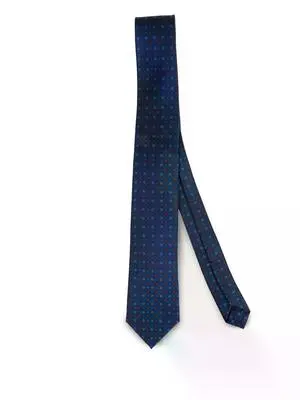 ERRICO FORMICOLA Patterned Silk Neck Tie - Blue