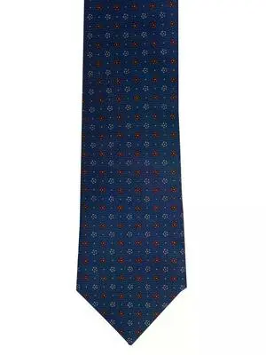 ERRICO FORMICOLA Patterned Silk Neck Tie - Blue
