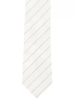 ERRICO FORMICOLA Striped Neck Tie - White