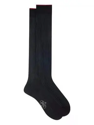 GALLO Ribbed Cotton Socks - Black