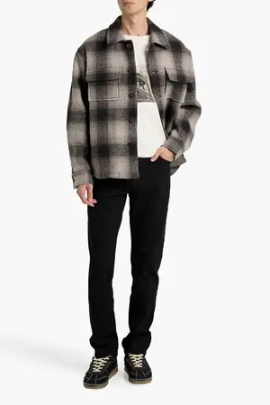 FRAME Checked Padded Woolblend Overshirt