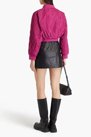Maje Lace-up Leather Mini Skirt