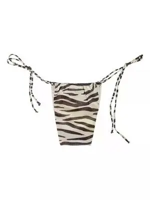 MC2 SAINT BARTH Zebra-print Tie-side Bikini Briefs - Neutrals