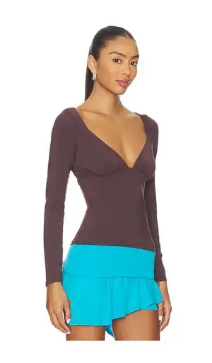 THE LINE BY K Oisin Top - Chocolate