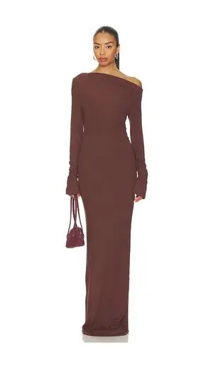 SNDYS. Reyna Maxi Dress - Chocolate