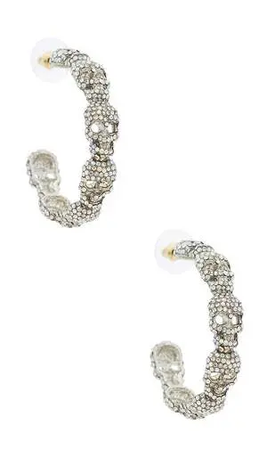 Baublebar Skull Hoop Earrings - Clear & Silver
