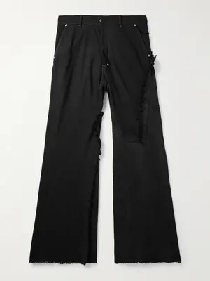 Rick Owens Wide-leg Distressed Jeans - Black